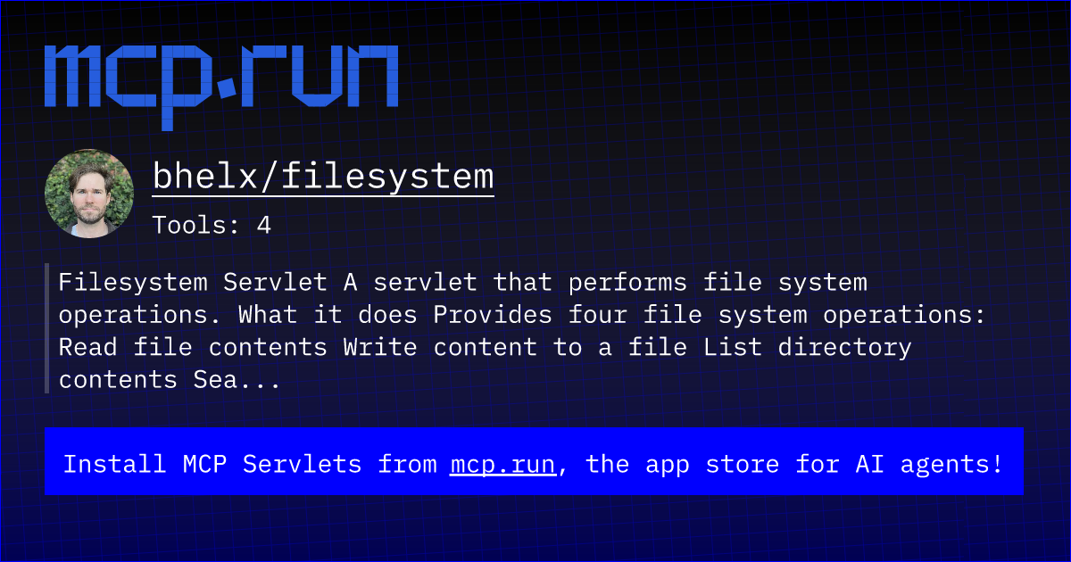 bhelx/filesystem MCP Server | mcp.run